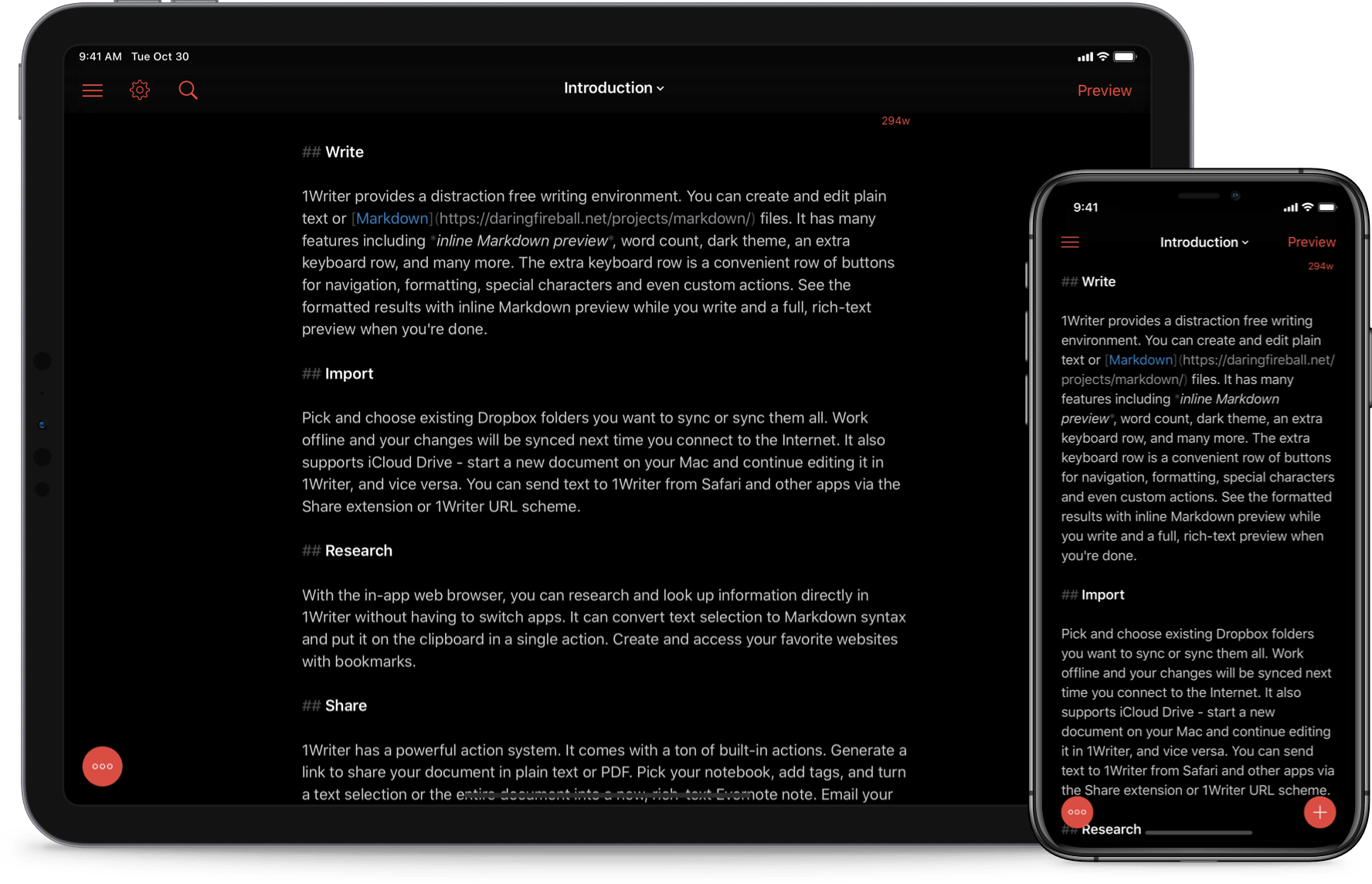1Writer — Powerful, beautiful Markdown editor for iOS